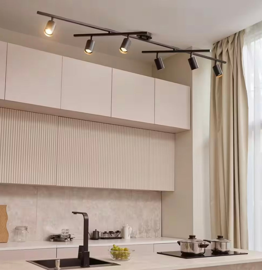 (Copy) -Light Matte Black Flexible Track Lighting Kit with Center Swiv ...